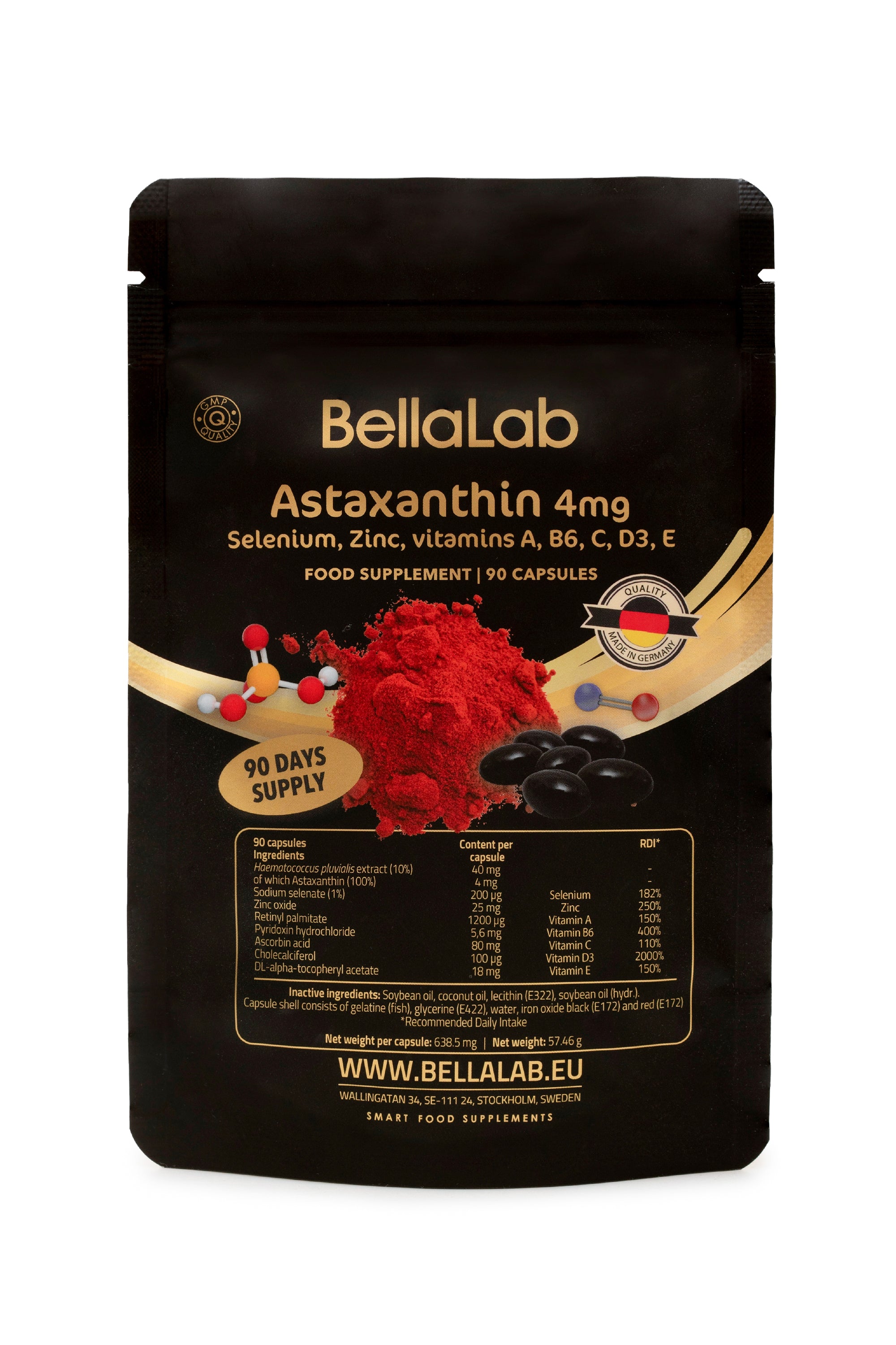 Astaksantinas 4 mg su vitaminais – imunitetui ir energijai – Bellalab LT