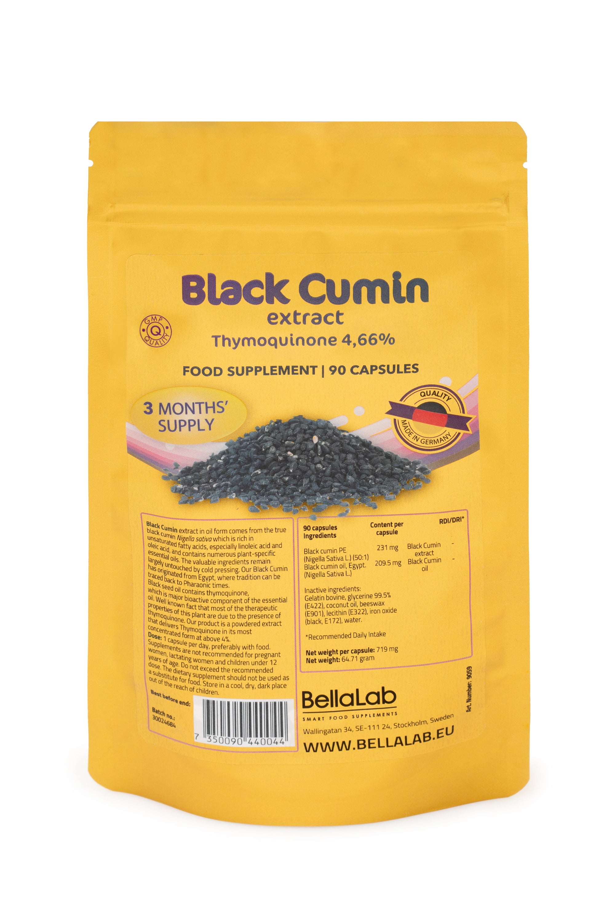 Juodgrūdės aliejus – aukštos koncentracijos ekstraktas – Bellalab LT